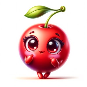 Cute Cherry Clipart Bundle - 10 High-quality Jpgs - Charming Cherry ...