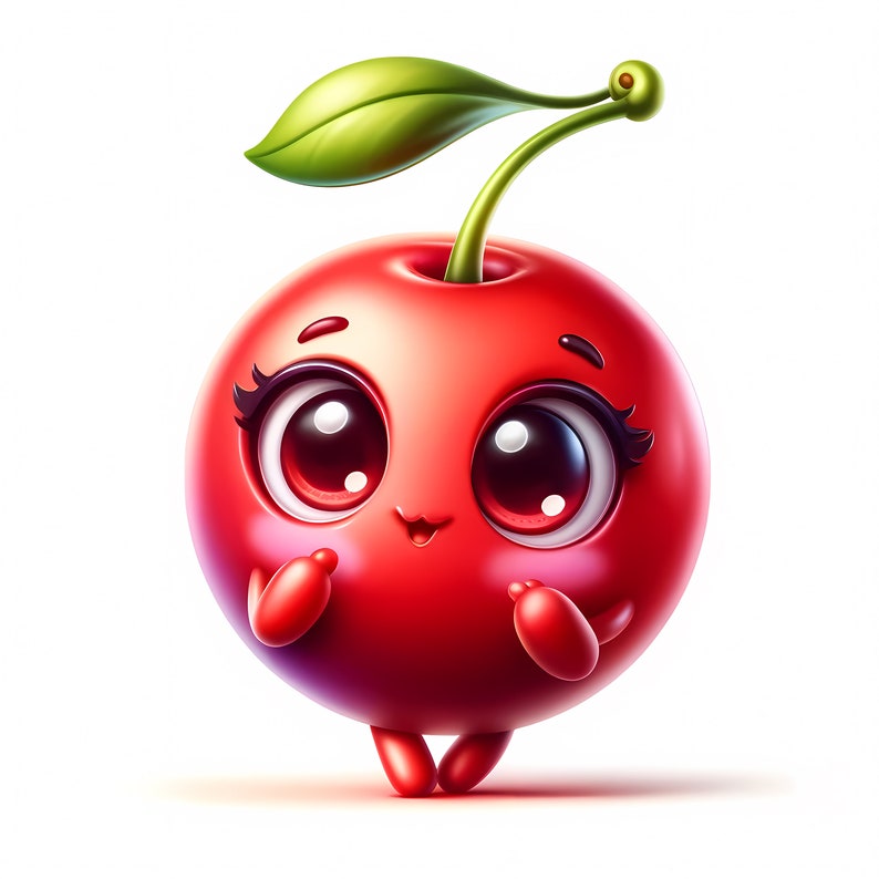 Cute Cherry Clipart Bundle 10 High-quality Jpgs Charming Cherry Kawaii ...