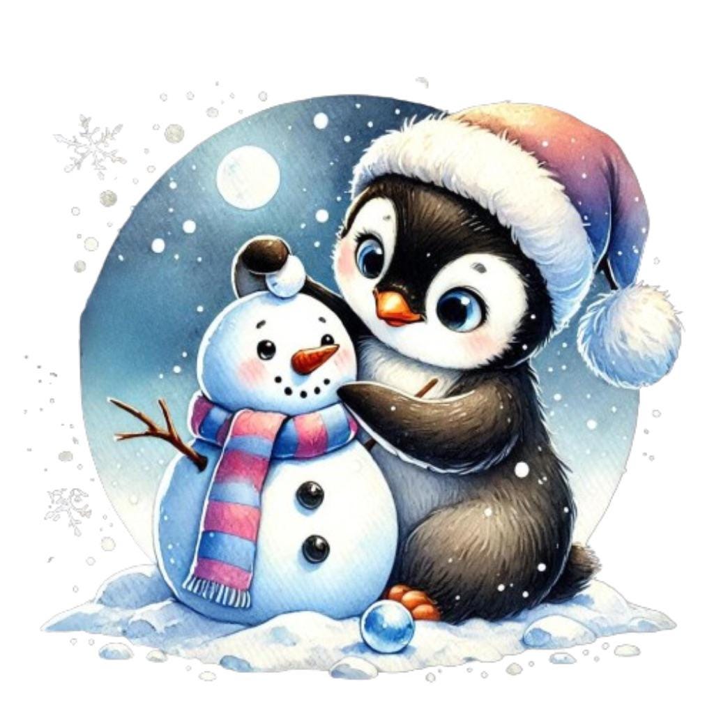 10 Christmas Penguin Clipart: Festive Holiday PNG Bundle (digital ...