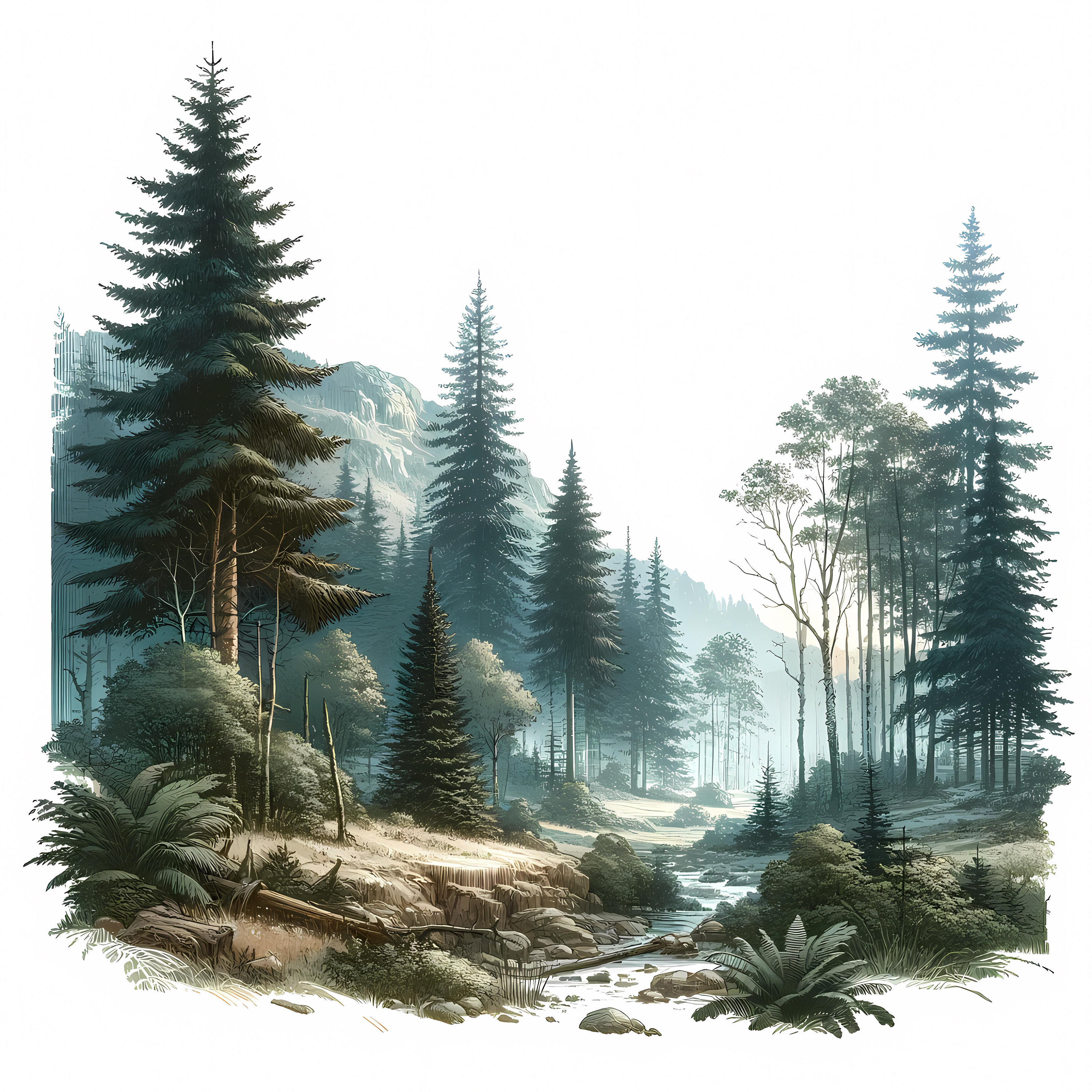 Forest Clipart 12 High-quality Jpgs Enchanting Forest Clipart Bundle ...