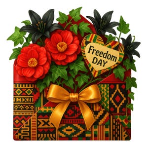 Juneteenth Flowers PNG Clipart: Black History Design (digital Download ...