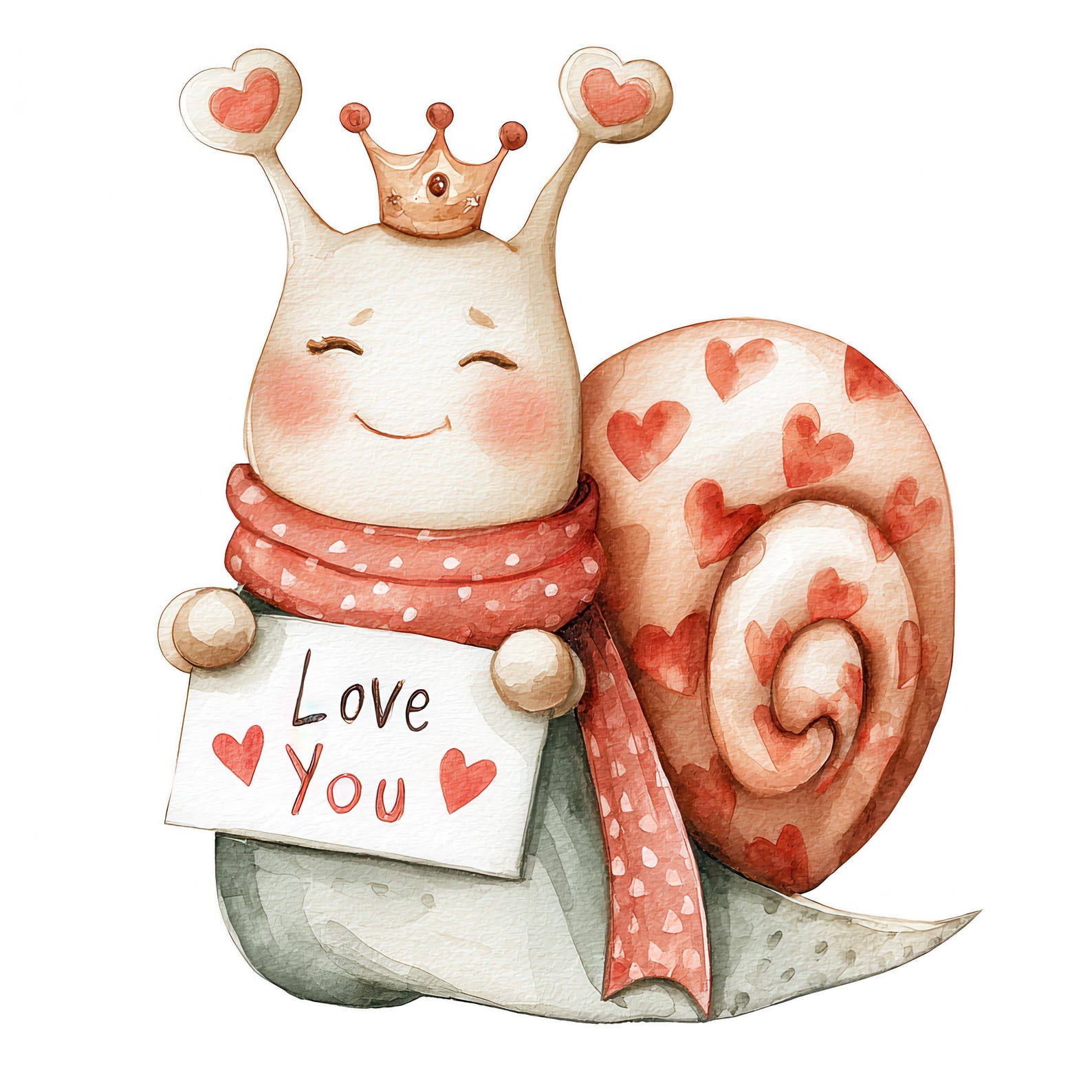 Snail Valentine's Day Clipart | Adorable Whimsical Graphics | Digital ...