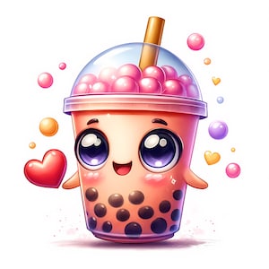 Cute Bubble Tea Clipart | 10 High-quality Jpgs | Clipart Bundle | Cute ...