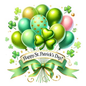 Saint Patrick's Day Balloons Clipart | 10 High-quality Designs | Happy ...