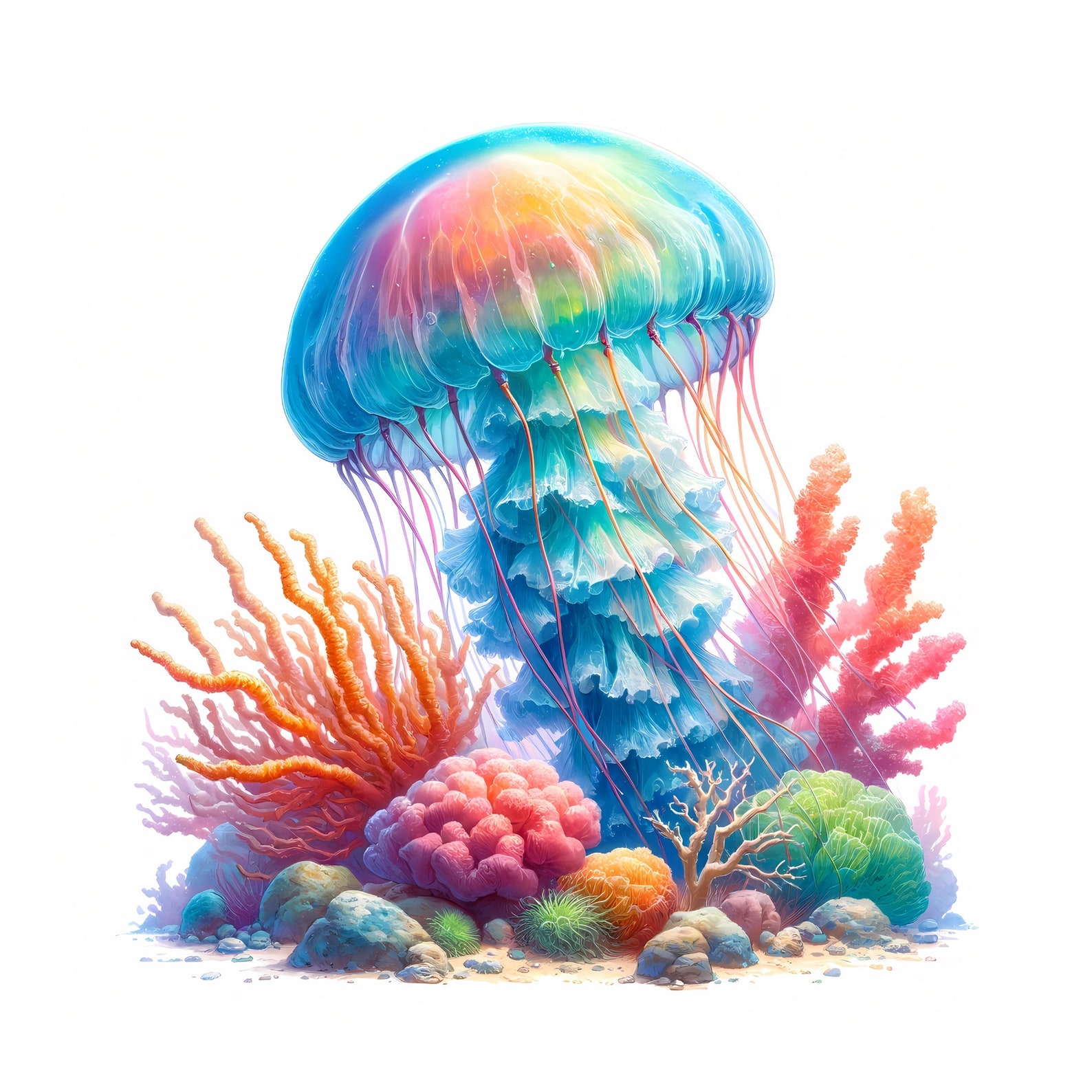 Jellyfish Clipart 11 High-quality Jpgs Colorful Jellyfish Clipart ...