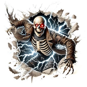 Spooky Skeleton Clipart Bundle | Halloween Wall Art (digital Download ...