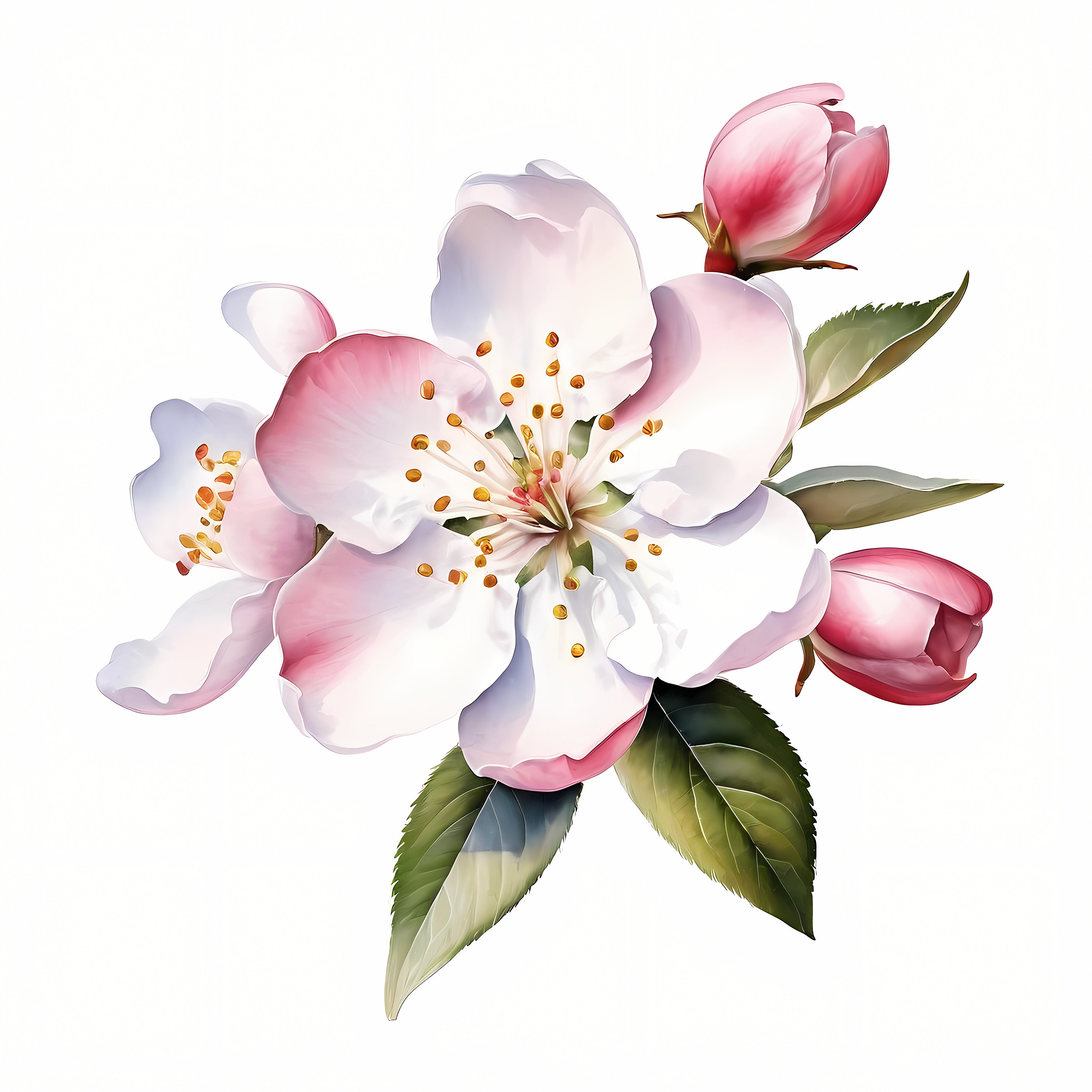 Apple Blossom Clipart 12 High-quality Jpgs Clipart Bundle Wall Art ...