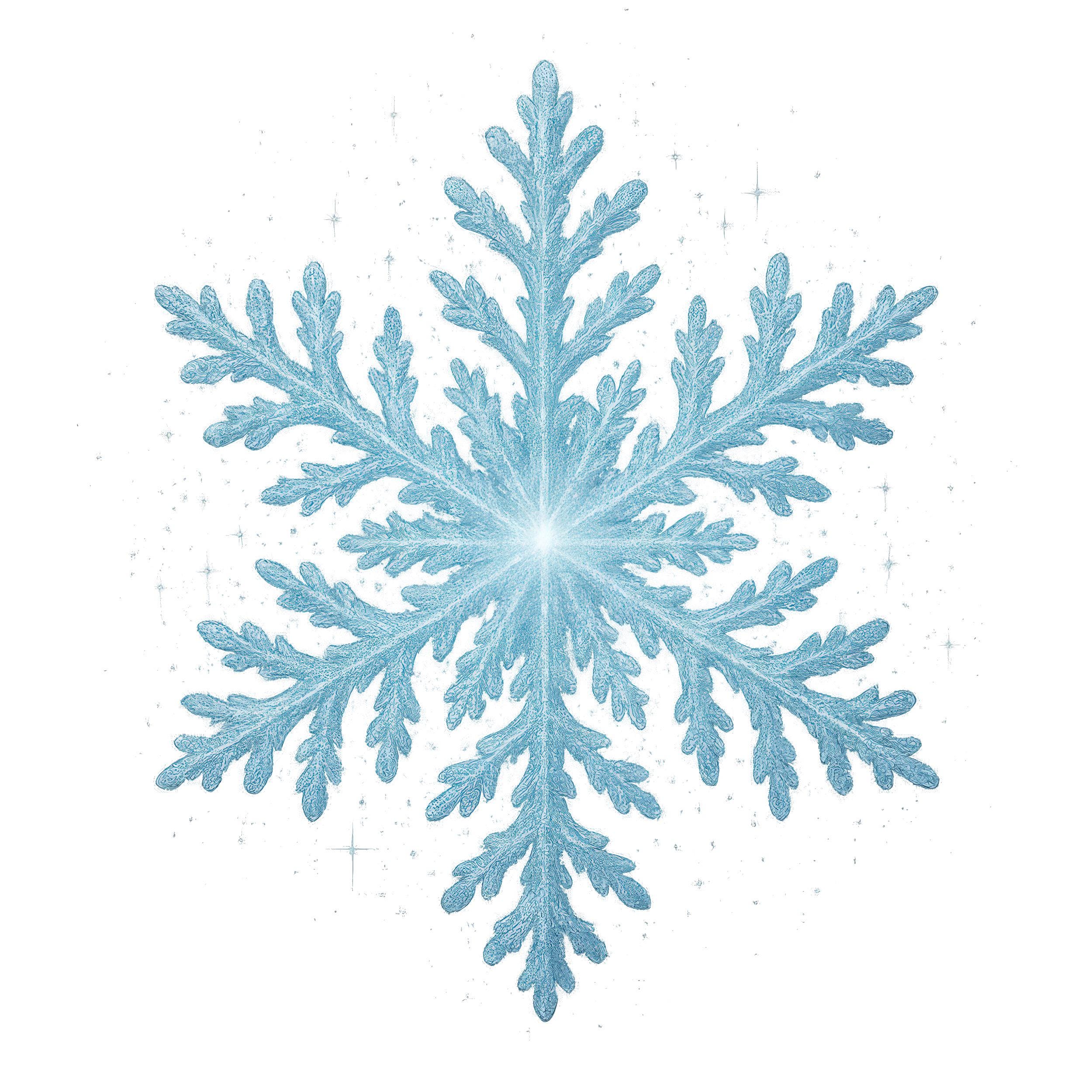 Blue Glitter Snowflake Clipart Bundle: Winter Frozen PNG (digital ...