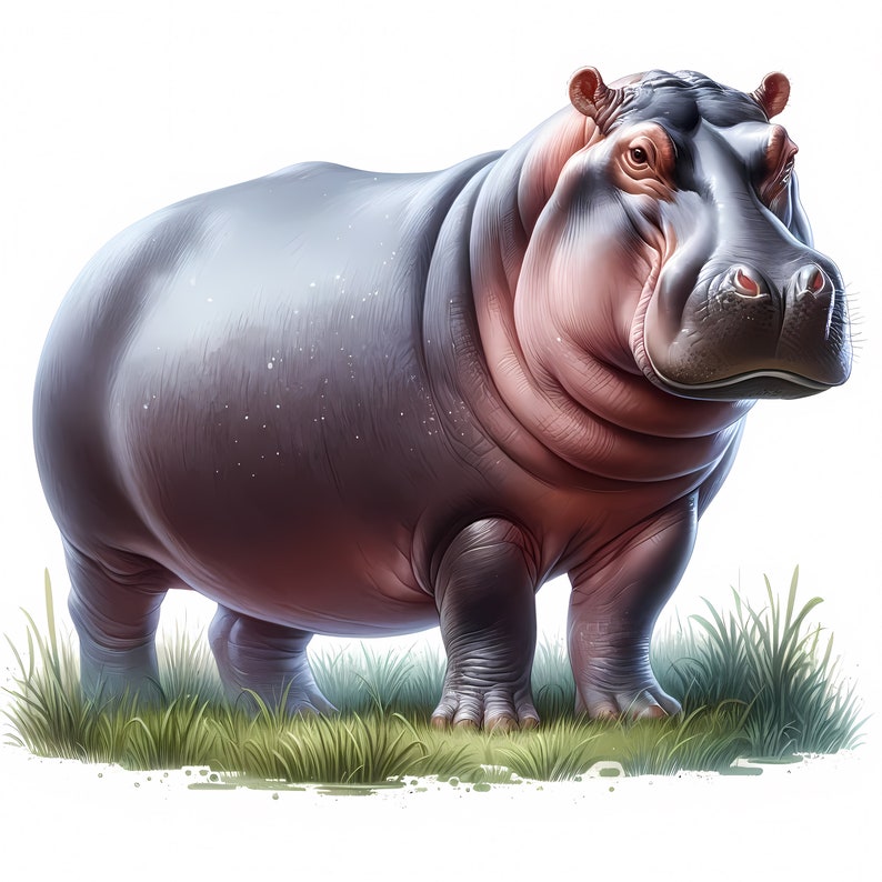 Hippopotamus Clipart 10 High-quality Jpgs Hippo Clipart Bundle Digital ...