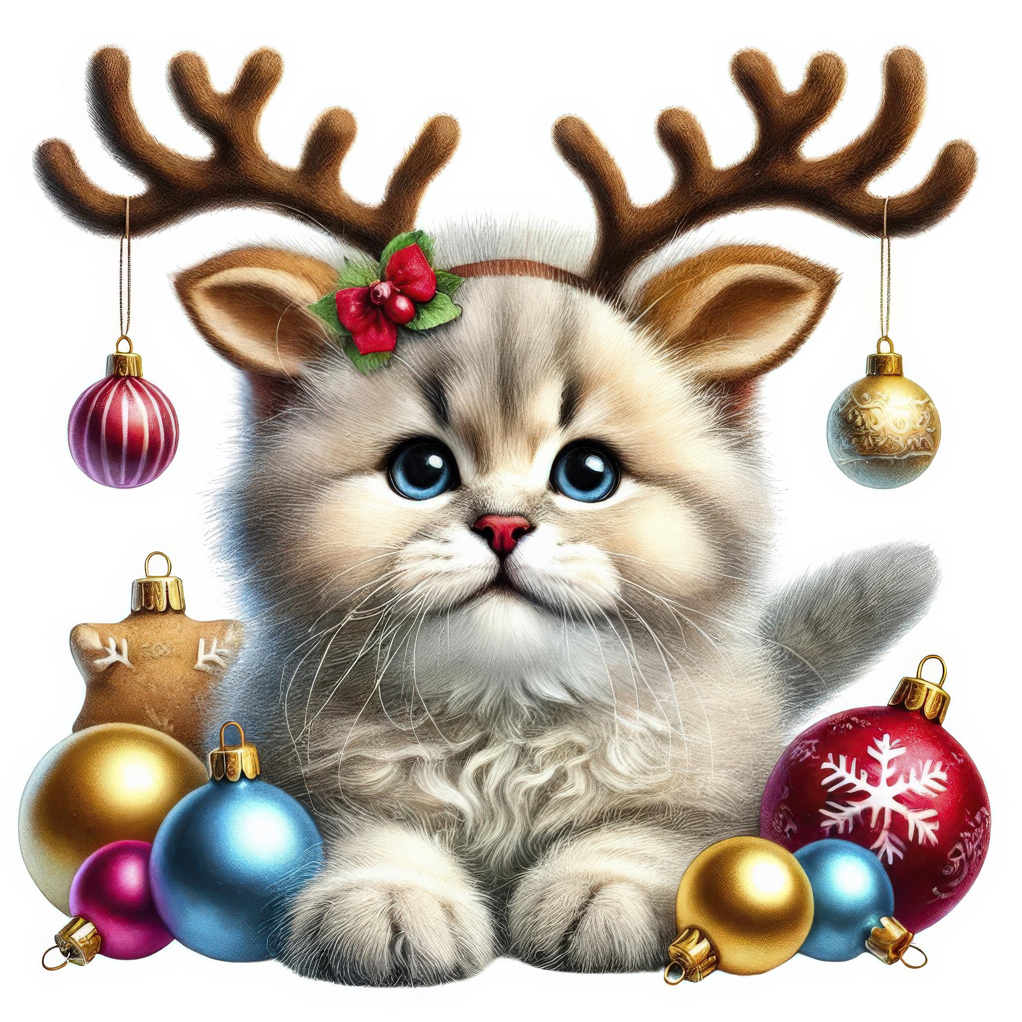 Christmas Cat Clipart: Festive Holiday Pet Designs (digital Download ...
