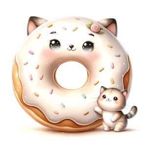 Cute Donuts Clipart | 12 High-quality Jpgs | Adorable Cute Donuts ...