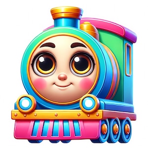 Cute Train Clipart | 11 High-quality Jpgs | Charming Cute Train Clipart ...