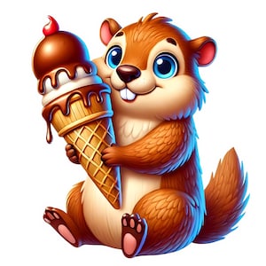 Cute Groundhog Clipart | 12 High-quality Jpgs | Adorable Groundhog ...