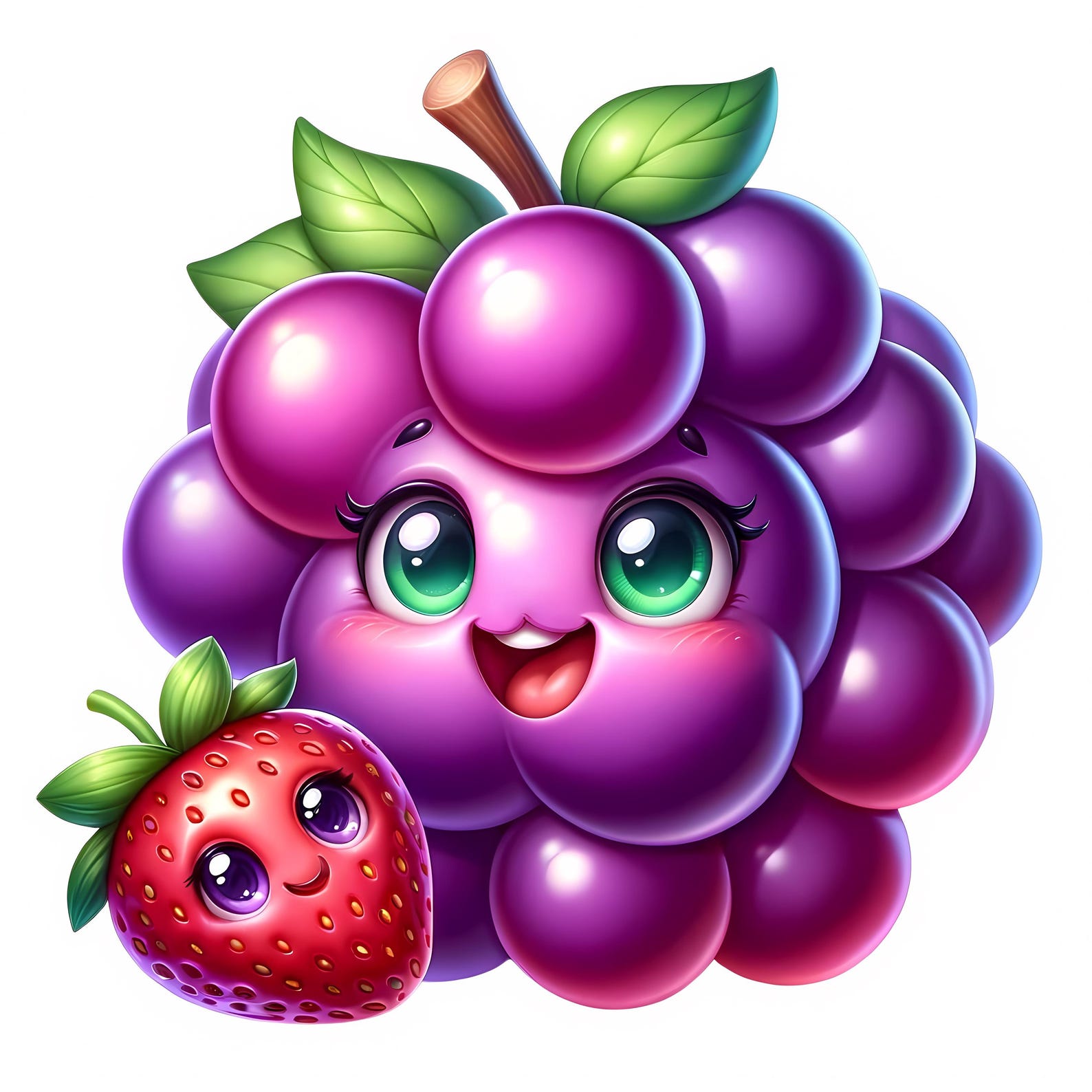 Cute Grape Clipart 11 High-quality Jpgs Adorable Cartoon Grape Clipart ...
