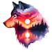 Wolf & Nature Fusion Clipart | 14 High-quality Jpgs | Bundle | Wall Art ...