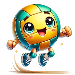 Cute Volleyball Clipart 11 High-quality Jpgs Adorable Volleyball ...