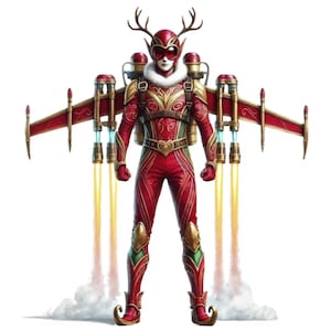 Superhero Elf Clipart | 11 High-quality Pngs | Brave Christmas Elf ...