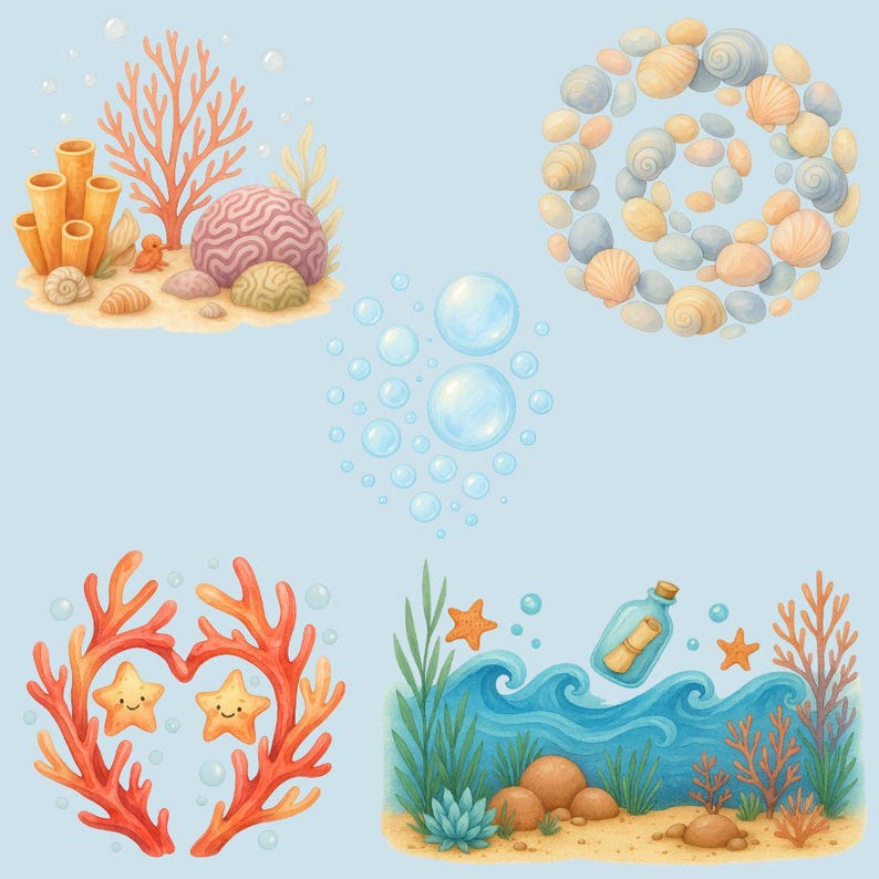 Under the Sea Clipart Bundle, Ocean Animals Pngs (digital Download) - Etsy