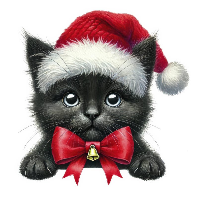 Christmas Cat Clipart: Festive Holiday Pet Designs (digital Download ...