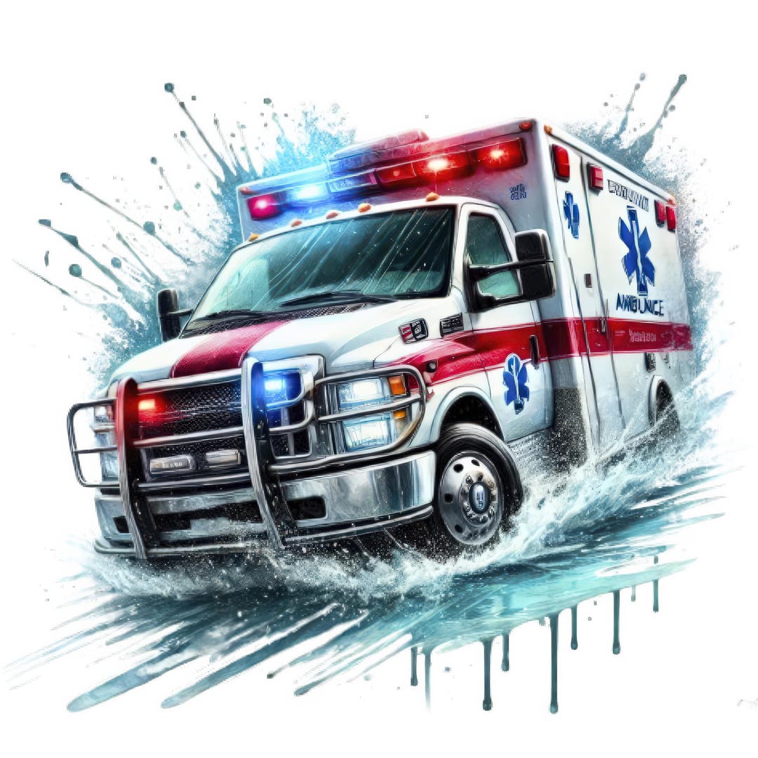 Ambulance Clipart Bundle: Emergency Vehicle Art (12 PNG/JPG) (digital ...