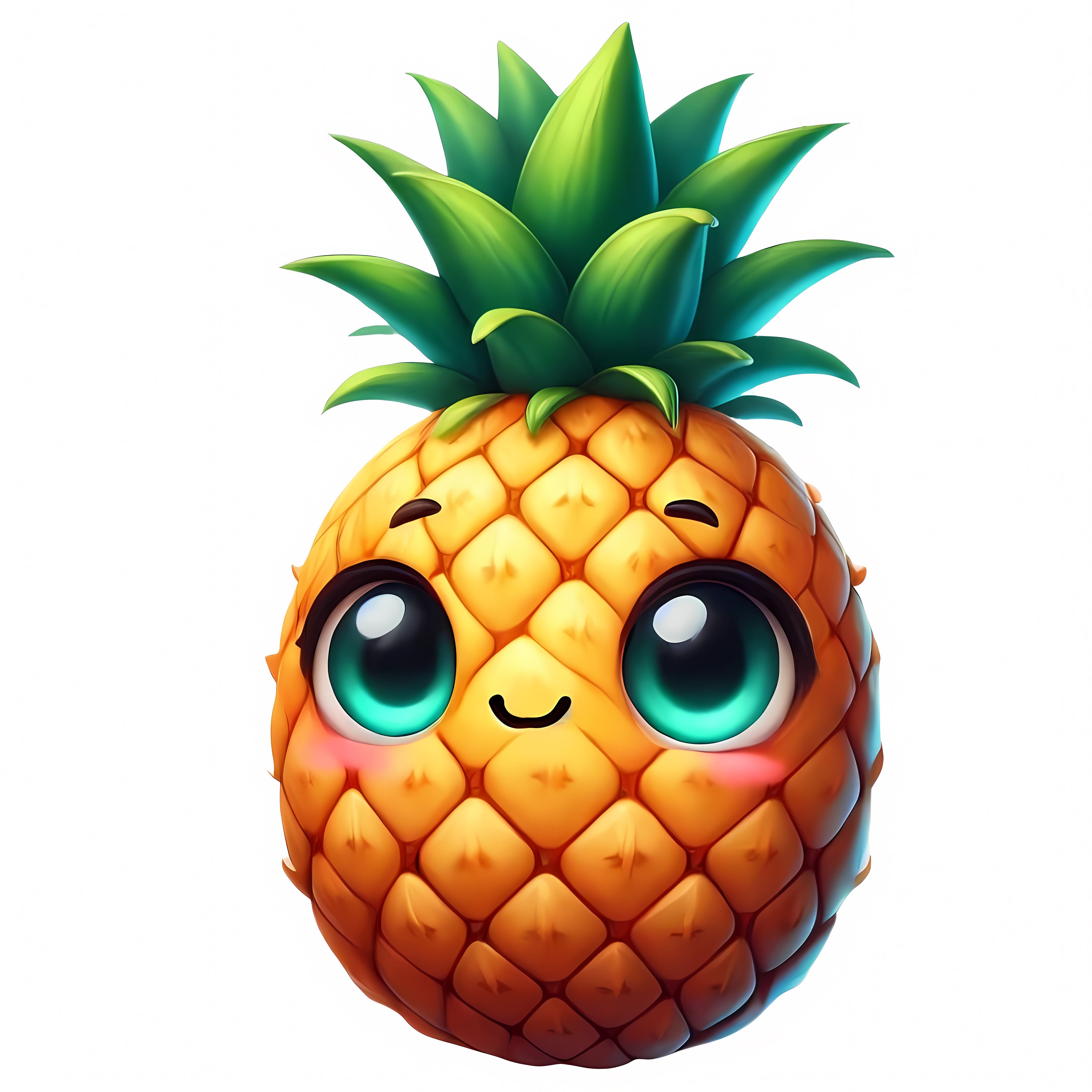 Cute Pineapple Clipart | Tropical Fruit JPG Bundle (digital Download ...