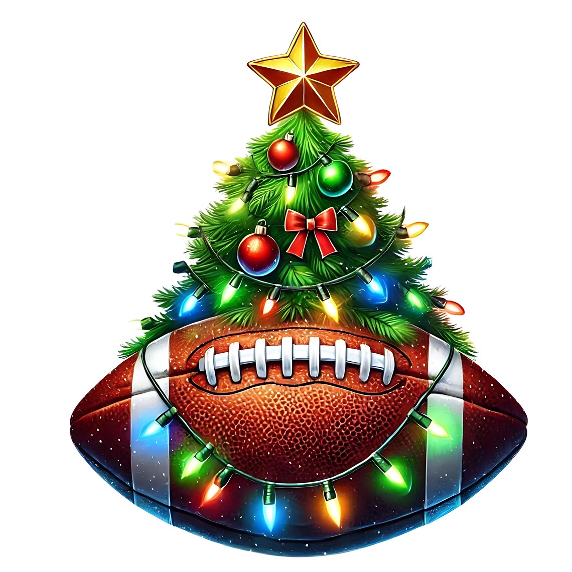 Christmas Football Clipart: Festive Holiday Sport Art (11 JPG Digital ...