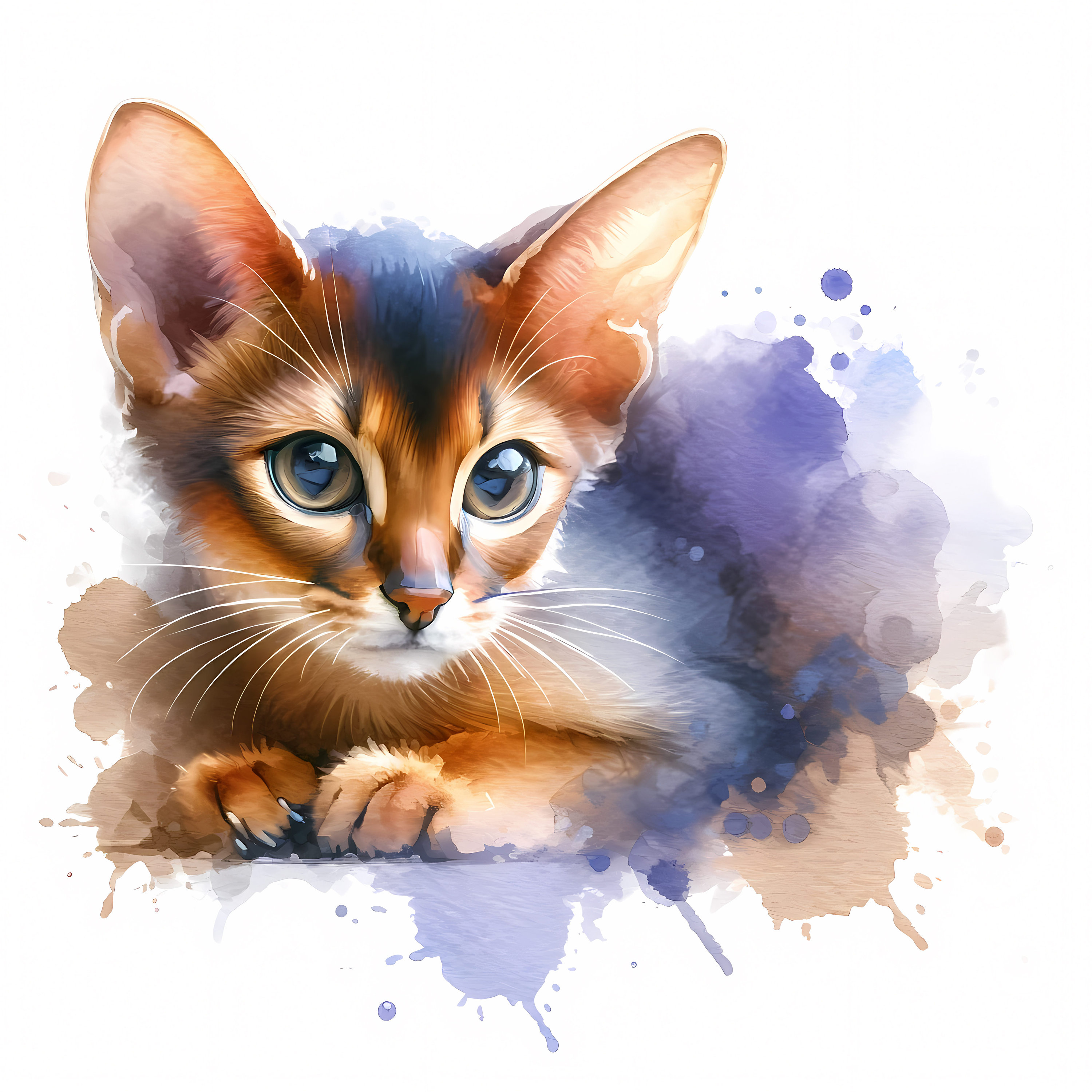Abyssinian Cat Clipart 12 High Quality Jpgs Digital Download Card ...
