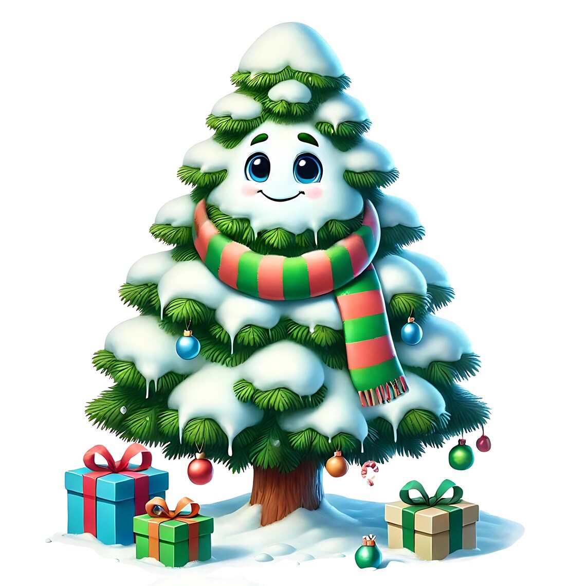 Cute Christmas Tree Clipart | Holiday JPG Bundle (digital Download) - Etsy
