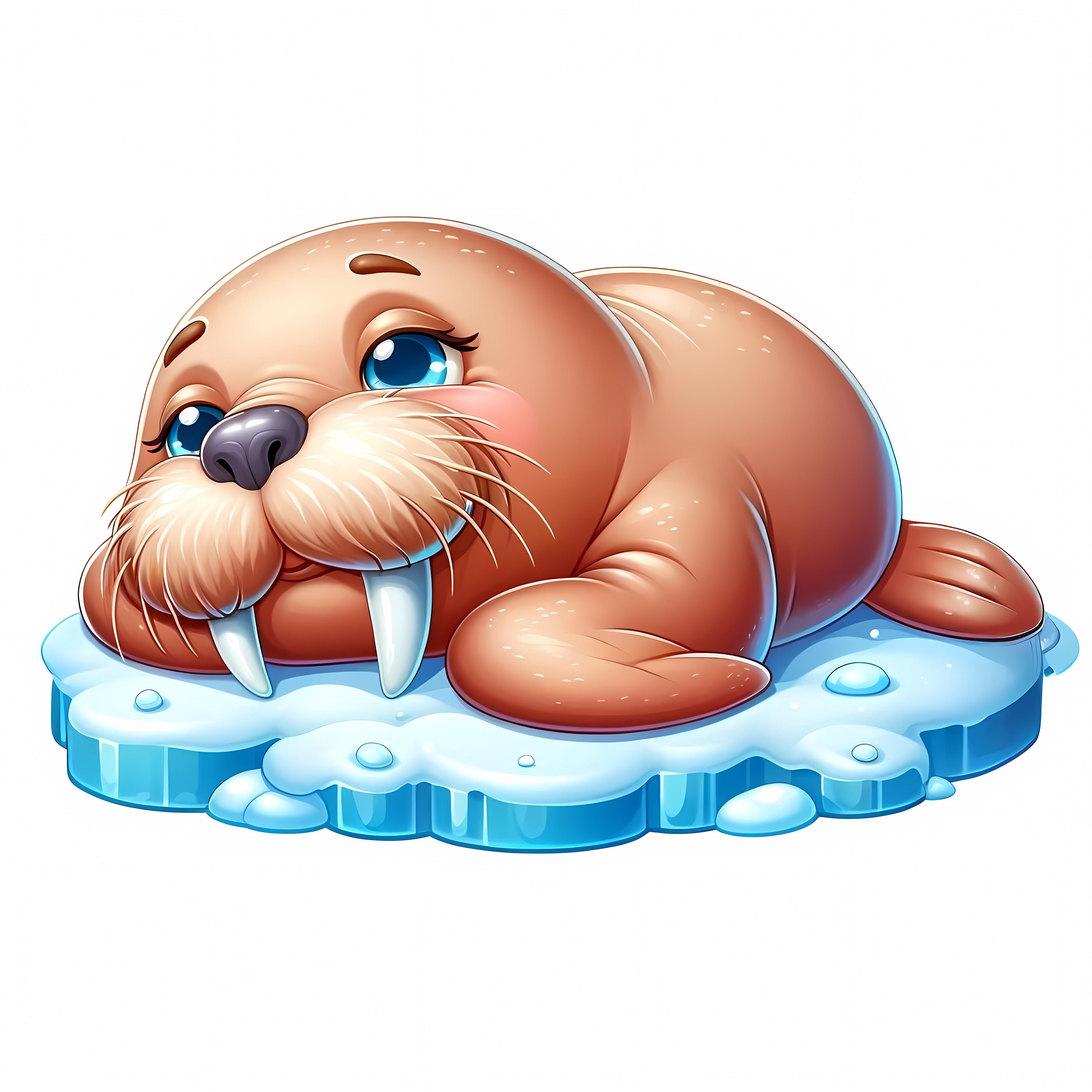 Cute Walrus Clipart | 10 High-quality Jpgs | Adorable Walrus Clipart ...