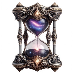 Magical Sand Timer Clipart | 10 High-quality Jpgs | Enchanted Hourglass ...