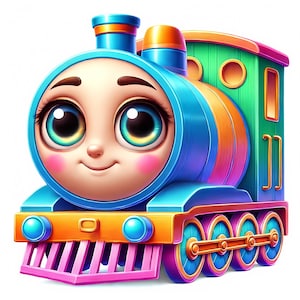 Cute Train Clipart | 11 High-quality Jpgs | Charming Cute Train Clipart ...