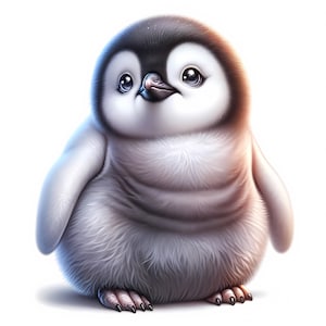 Baby Penguin Clipart | 12 High-quality Jpgs | Cute Clipart Penguin ...