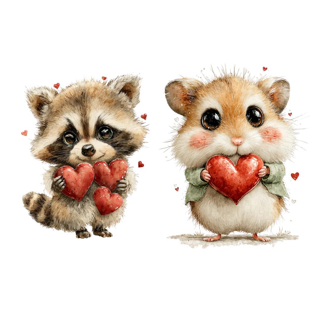 Animals Valentine's Day Clipart | Whimsical Love Graphics | Digital ...