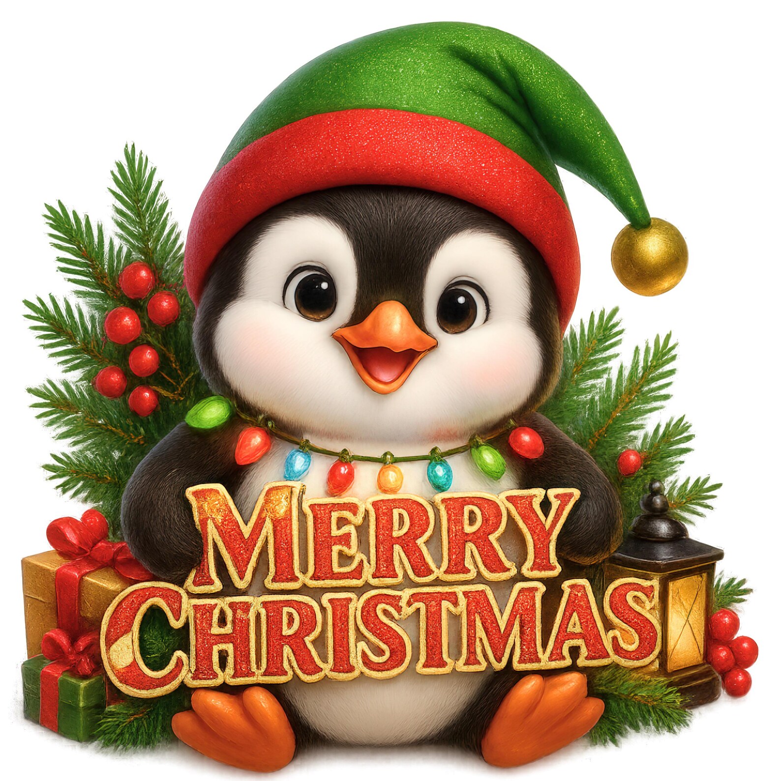 Christmas Penguin Clipart Bundle: Festive Holiday PNG (instant Download ...