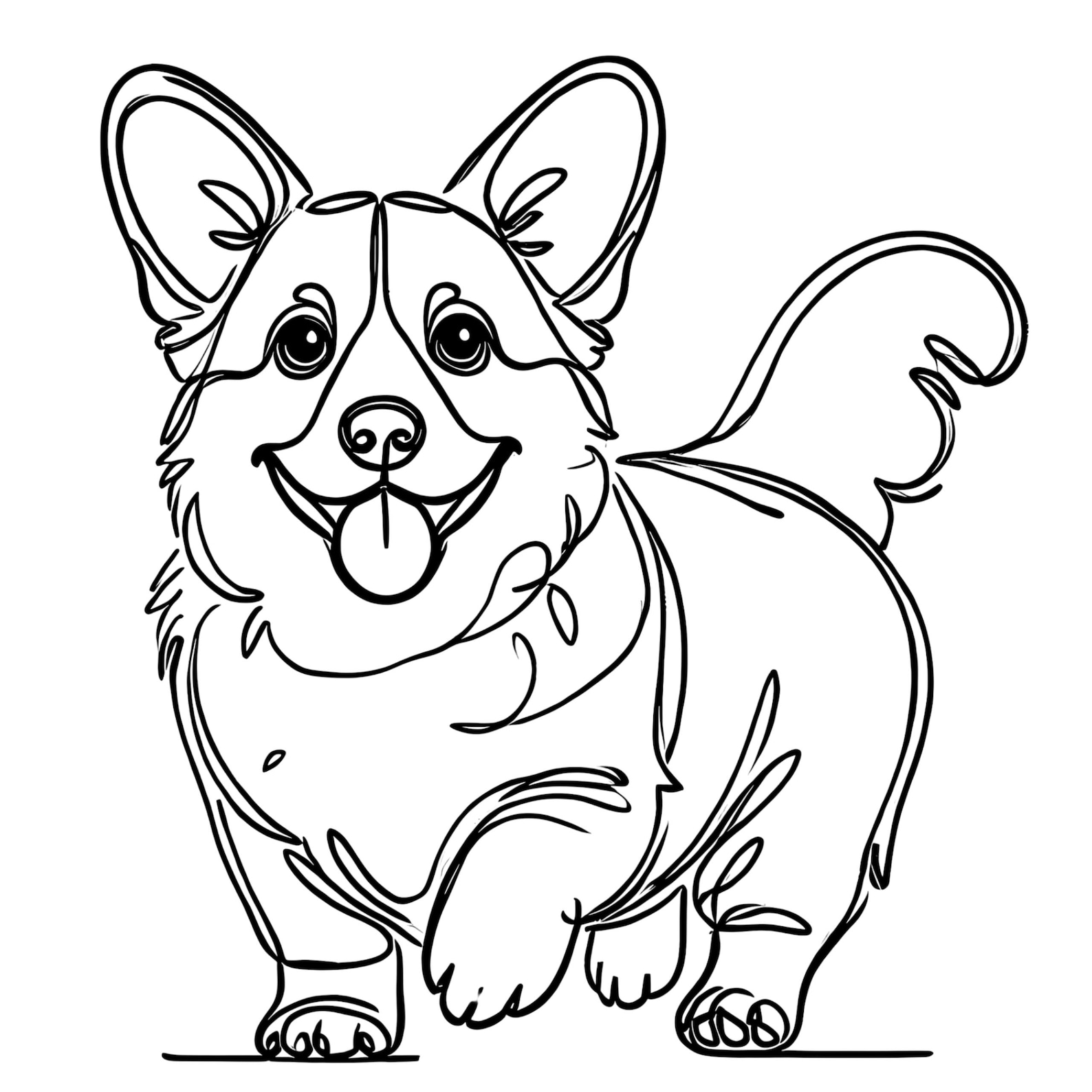 10 Corgi Line Art Clipart Bundle: Minimalist Dog Vector (SVG & PNG) - Etsy