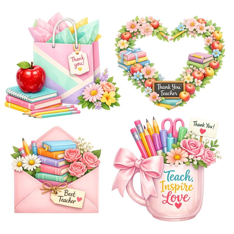Teacher Appreciation Day Clipart: Thank You Graphics, School Pngs ...