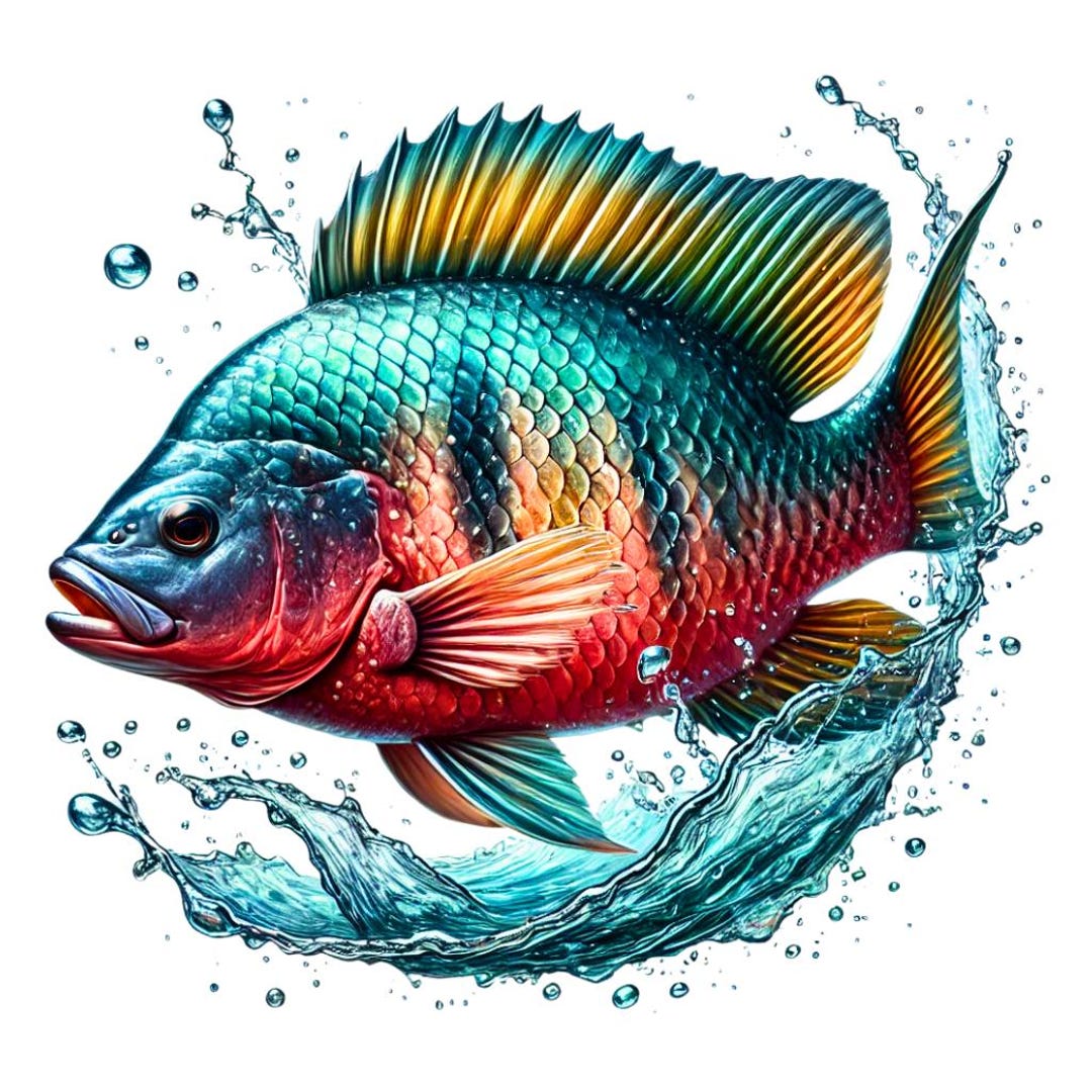 Tilapia Fish PNG Sublimation Design Jumping Tilapia Fish Fishing Decor ...