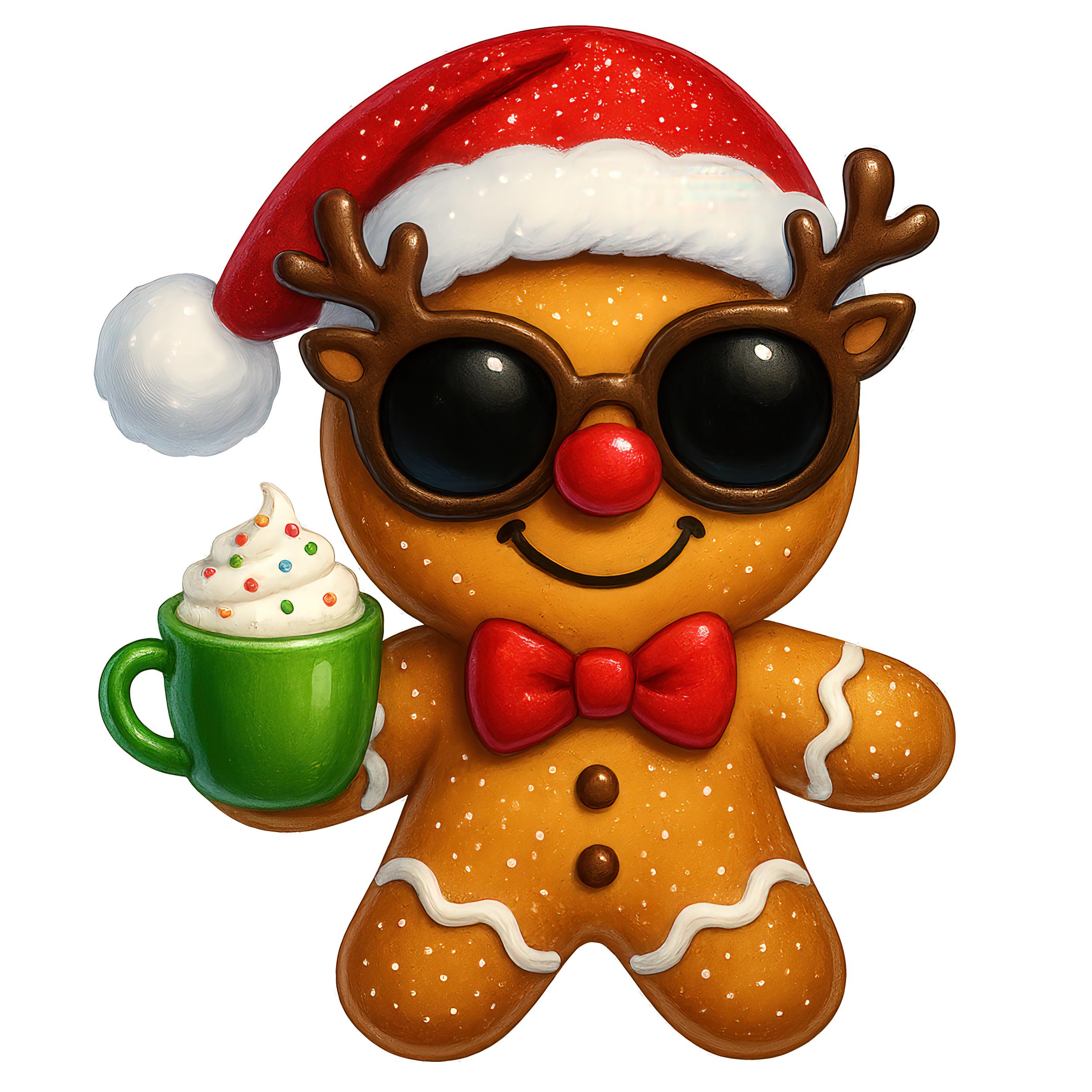 Gingerbread Man Christmas Clipart Bundle: Festive Cookie Pngs (set of ...