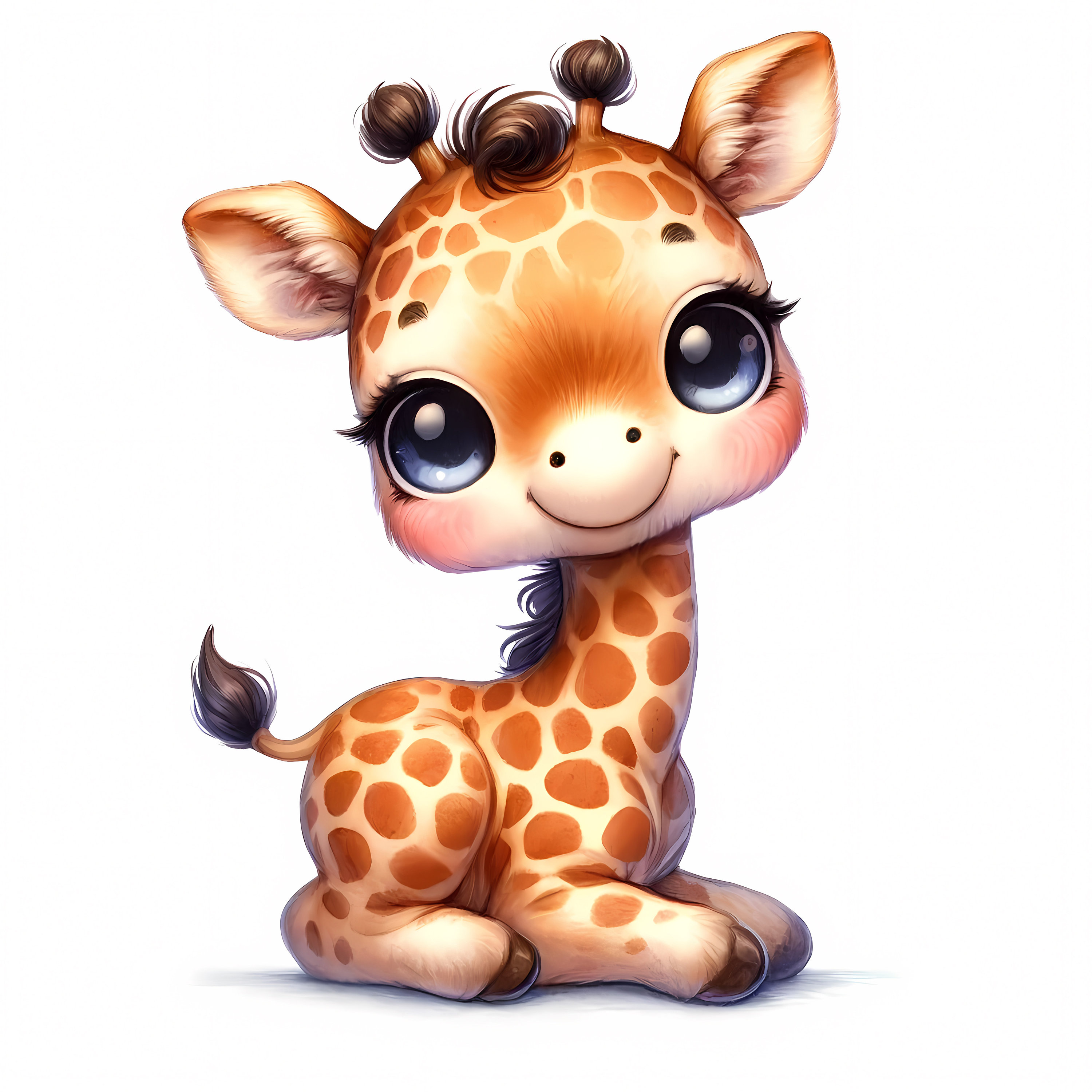 Adorable Giraffe Clipart 15 High-quality Jpgs Cute Baby Giraffe Clipart ...