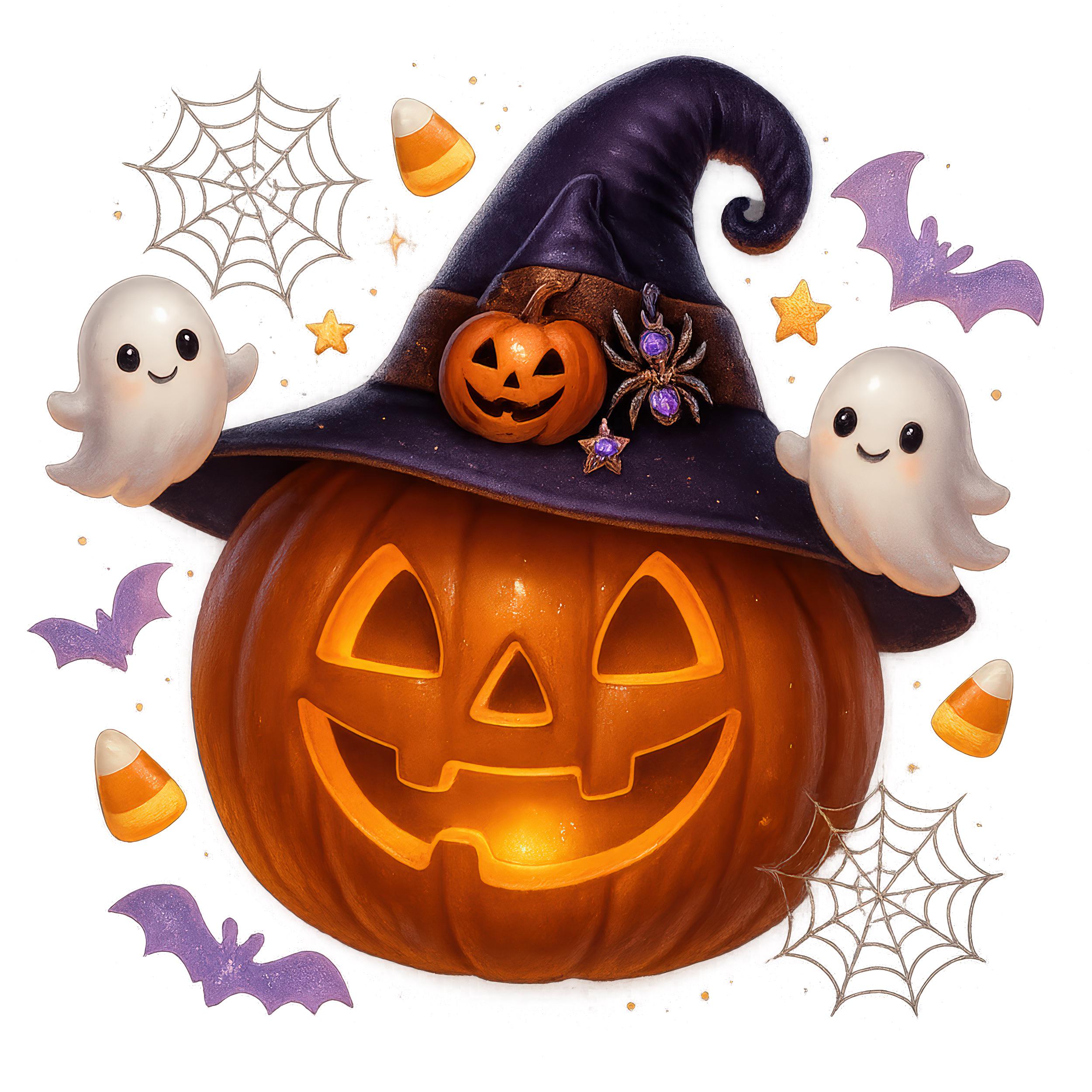 Cute Halloween Clipart Collection, Spooky PNG Graphics (commercial Use ...