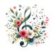 Floral Music Note Clipart 12 High-quality Jpgs Music Note Clipart ...