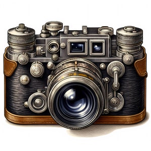 Vintage Camera Clipart | 12 High-quality Jpgs | Old Camera Clipart ...