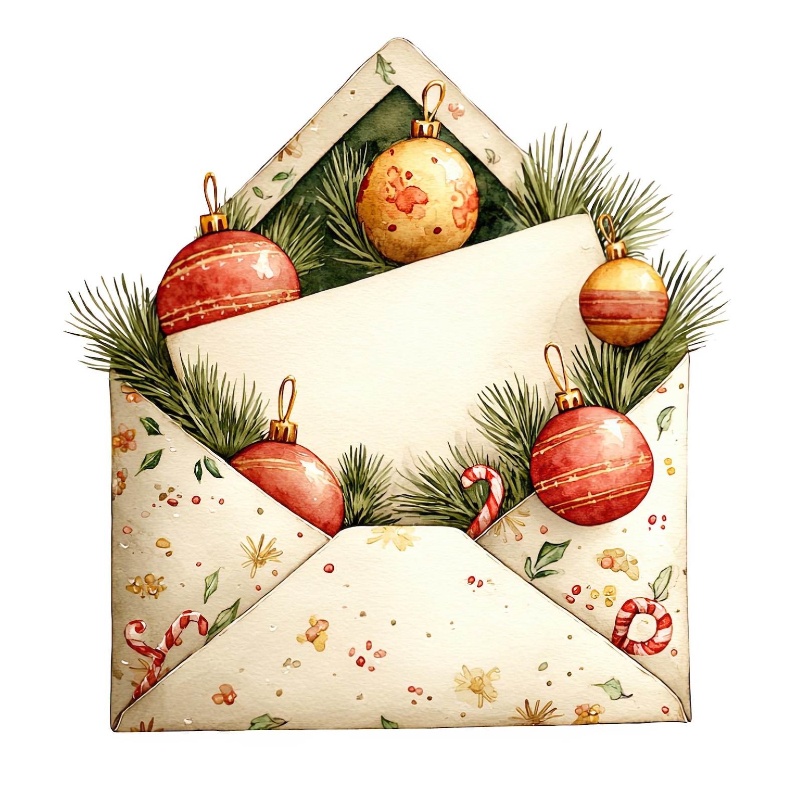 Christmas Letter Envelope Clipart | Festive Mail Graphics | Digital ...