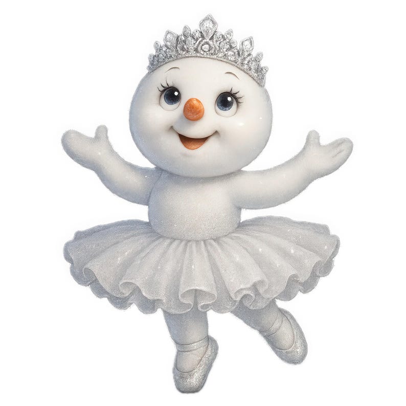 Ballerina Snowman Clipart: Christmas Snowlady PNG (digital Download - Etsy
