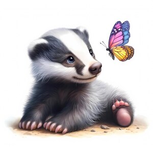 Cute Badger Clipart | 12 High-quality Jpgs | Adorable Cute Badger ...