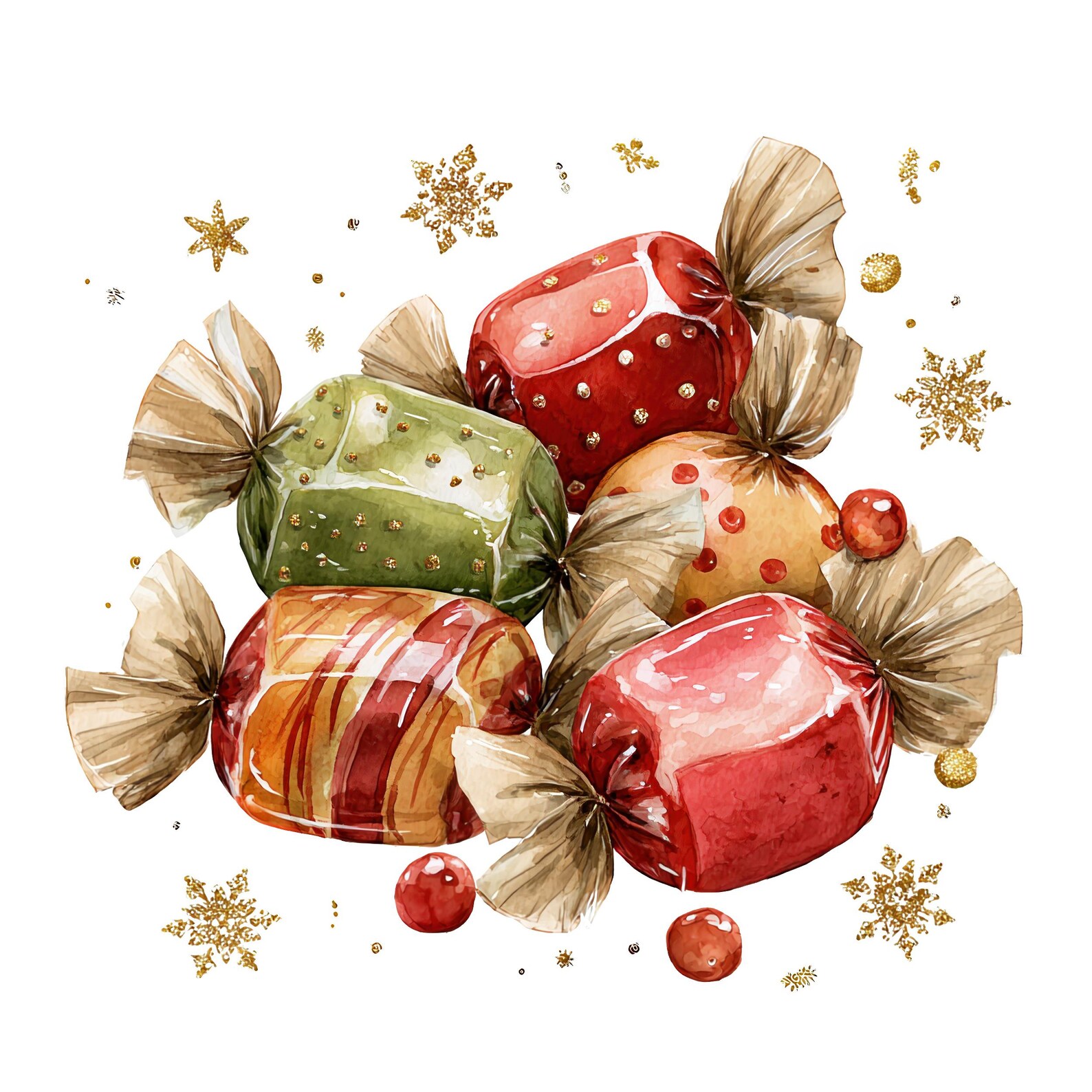 Christmas Candies Clipart | Festive Holiday Treat Graphics | Digital ...
