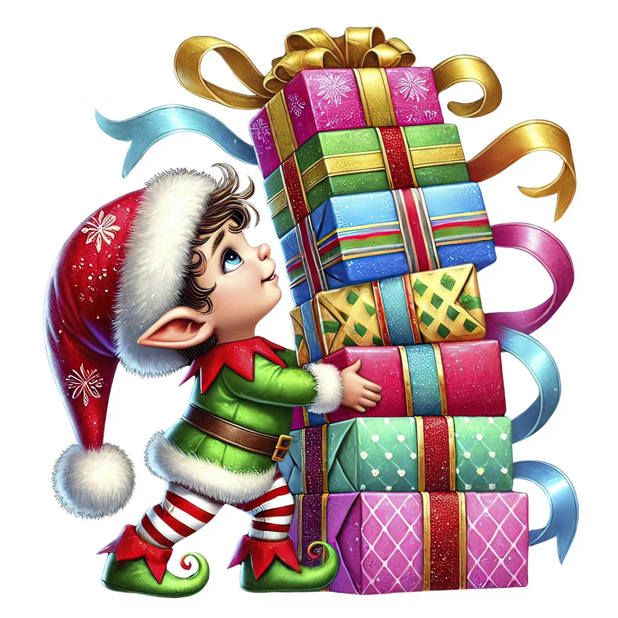 Christmas Elf Clipart Bundle: Festive PNG Art (digital Download) - Etsy