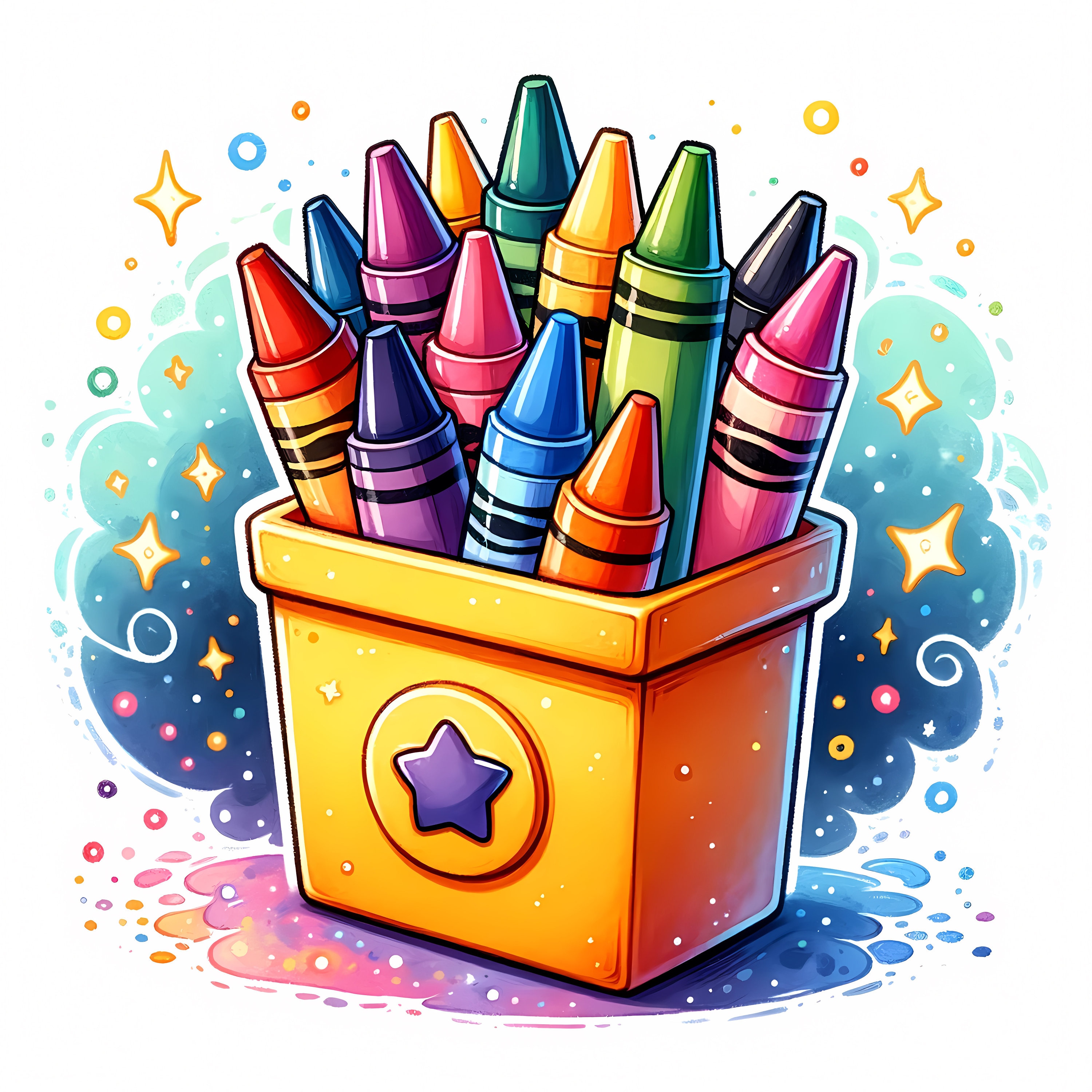 Crayon Box Clipart 10 High-quality Jpgs Cute Crayon Clipart Bundle Wall ...