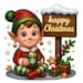Festive Christmas Elf Clipart: Holiday PNG Illustration (instant ...