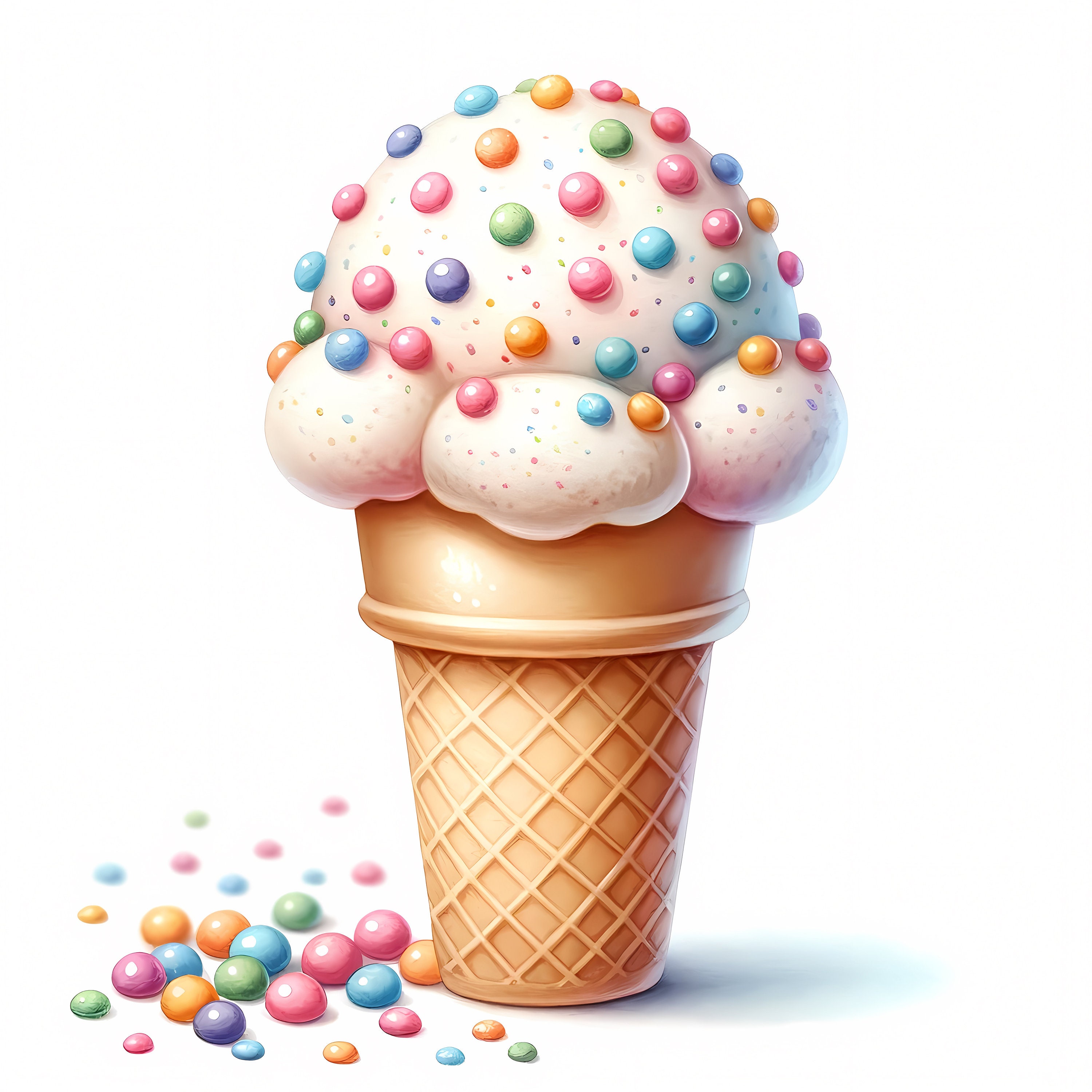 Sprinkles Ice Cream Clipart | High-quality Jpgs (digital Download) - Etsy